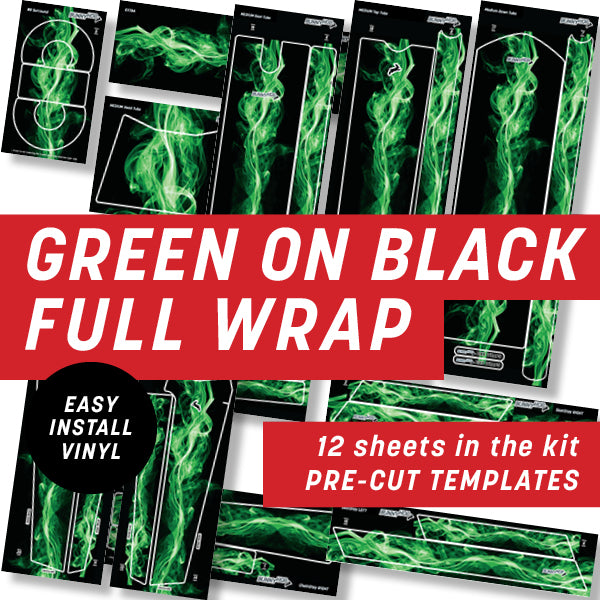 Green on Black Flame Full Wrap Kit – KYSO Wraps