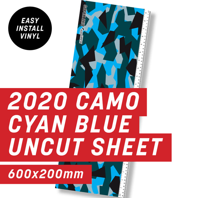2020 Camo Cyan Blue Uncut Sheet – KYSO Wraps